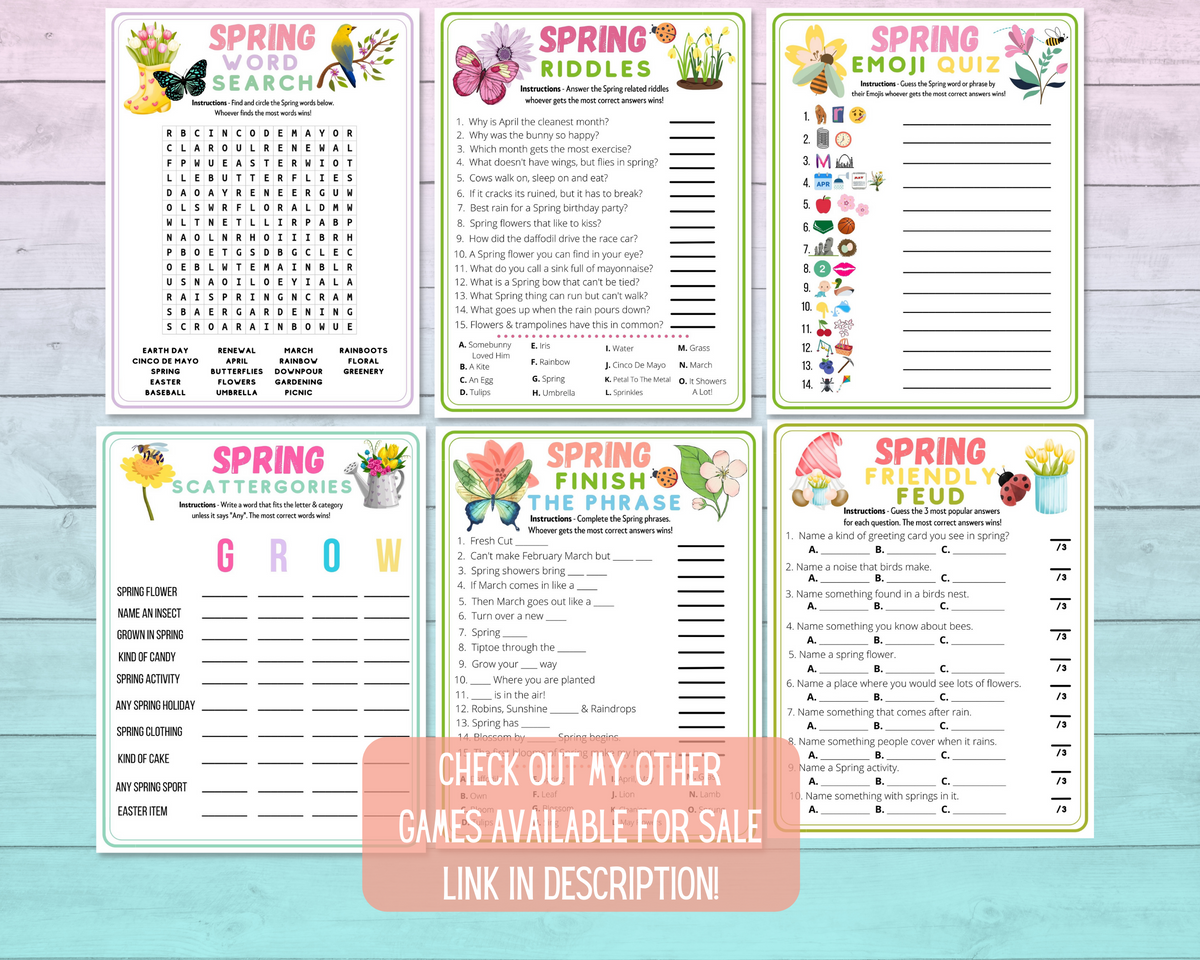 Spring Party Games For Kids And Adults – Enjoymyprintables