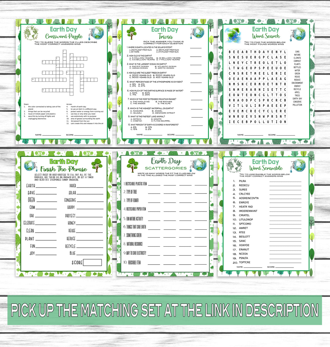 Earth Day Party Games – Enjoymyprintables
