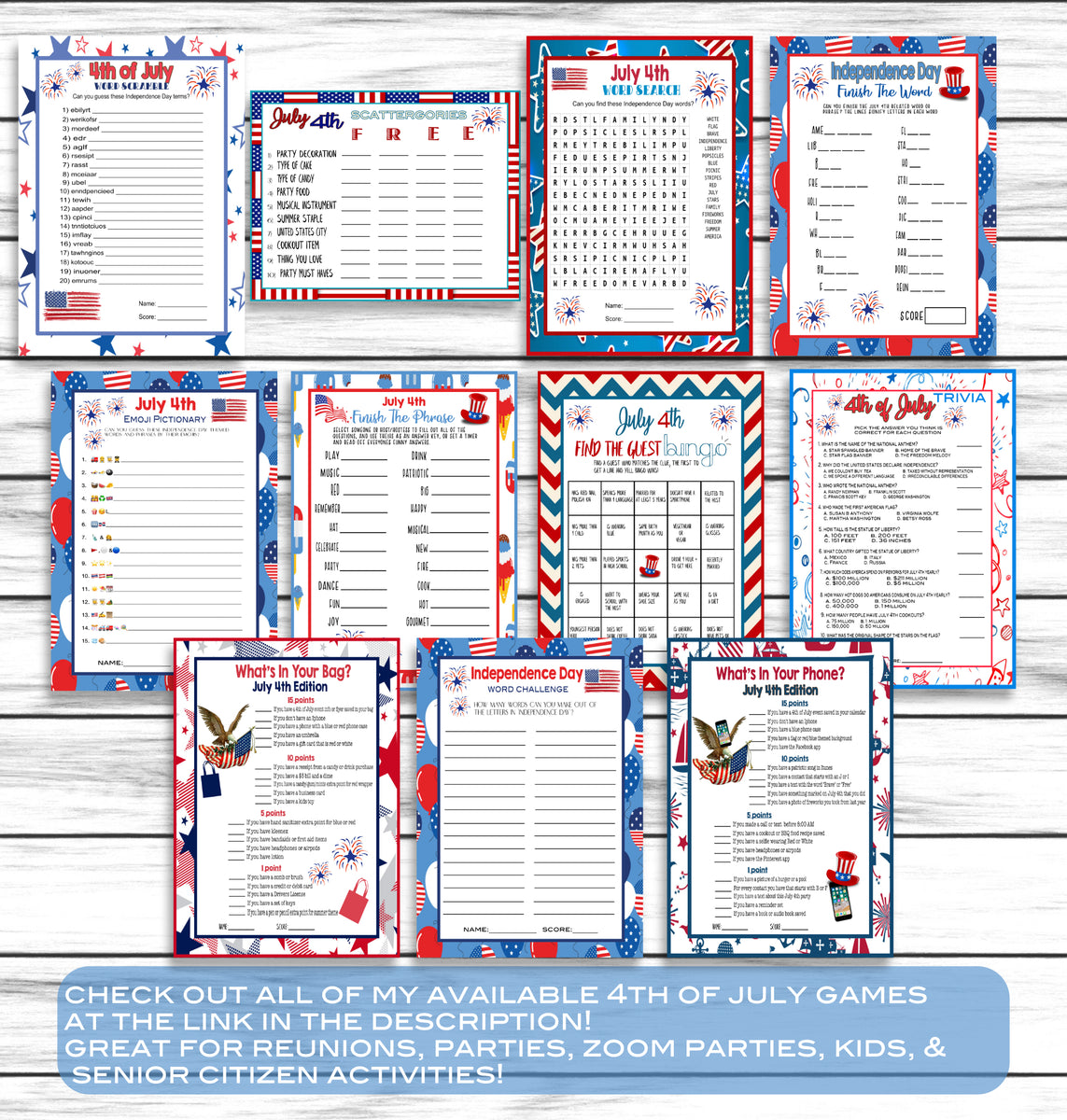 July 4th Party Games – Enjoymyprintables