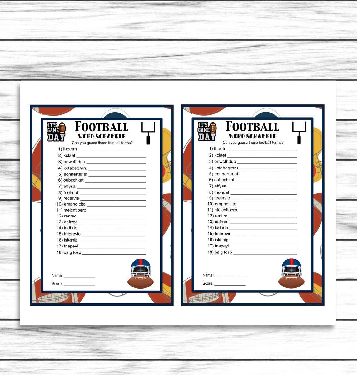 Printable Or Virtual Super Bowl Party Games Set | Kids Adults Family A ...