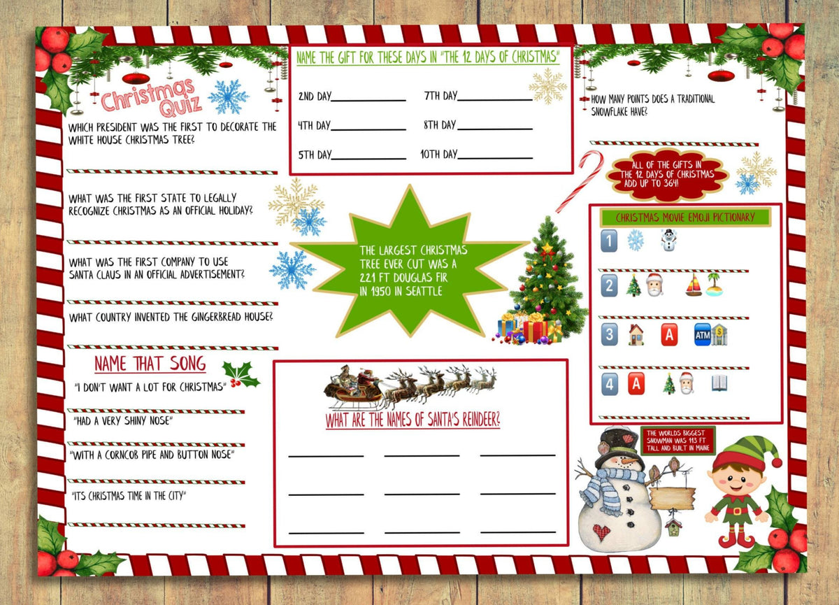 Christmas Game, Christmas Party Activity, Xmas Party Activity, Xmas Pa ...