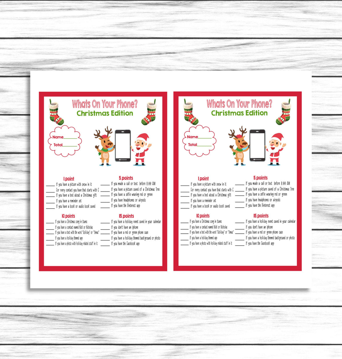 Christmas Game, Whats On Your Phone, Christmas Party Game, Xmas Party ...