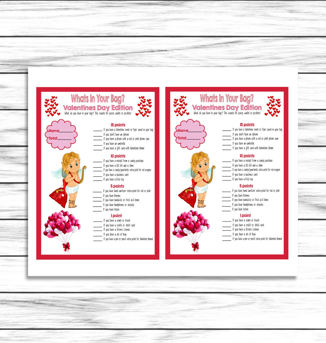 Valentines Day Game, Whats In Your Bag, Valentine Party Game, Valentin ...