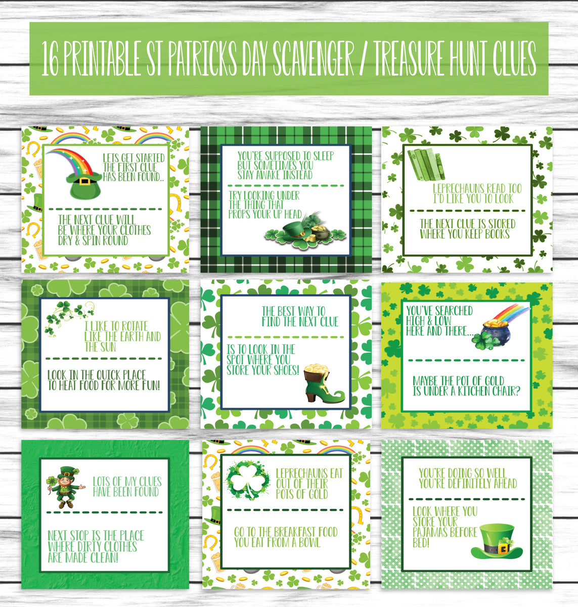 Saint Patricks Day Scavenger Treasure Hunt Game,St Patricks Day Party ...