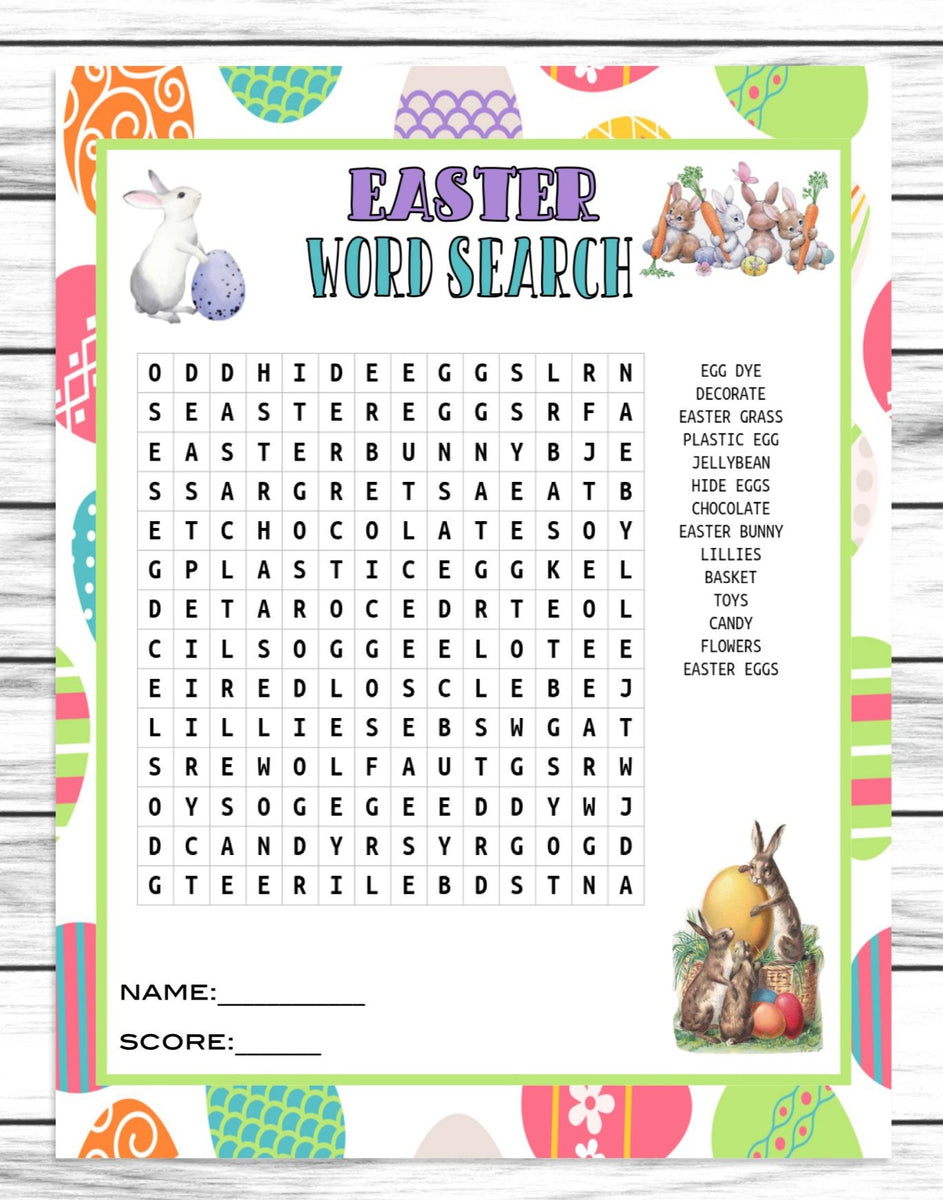 Easter Word Search, Fun Printable Or Virtual Easter Game, Word Find Ac ...