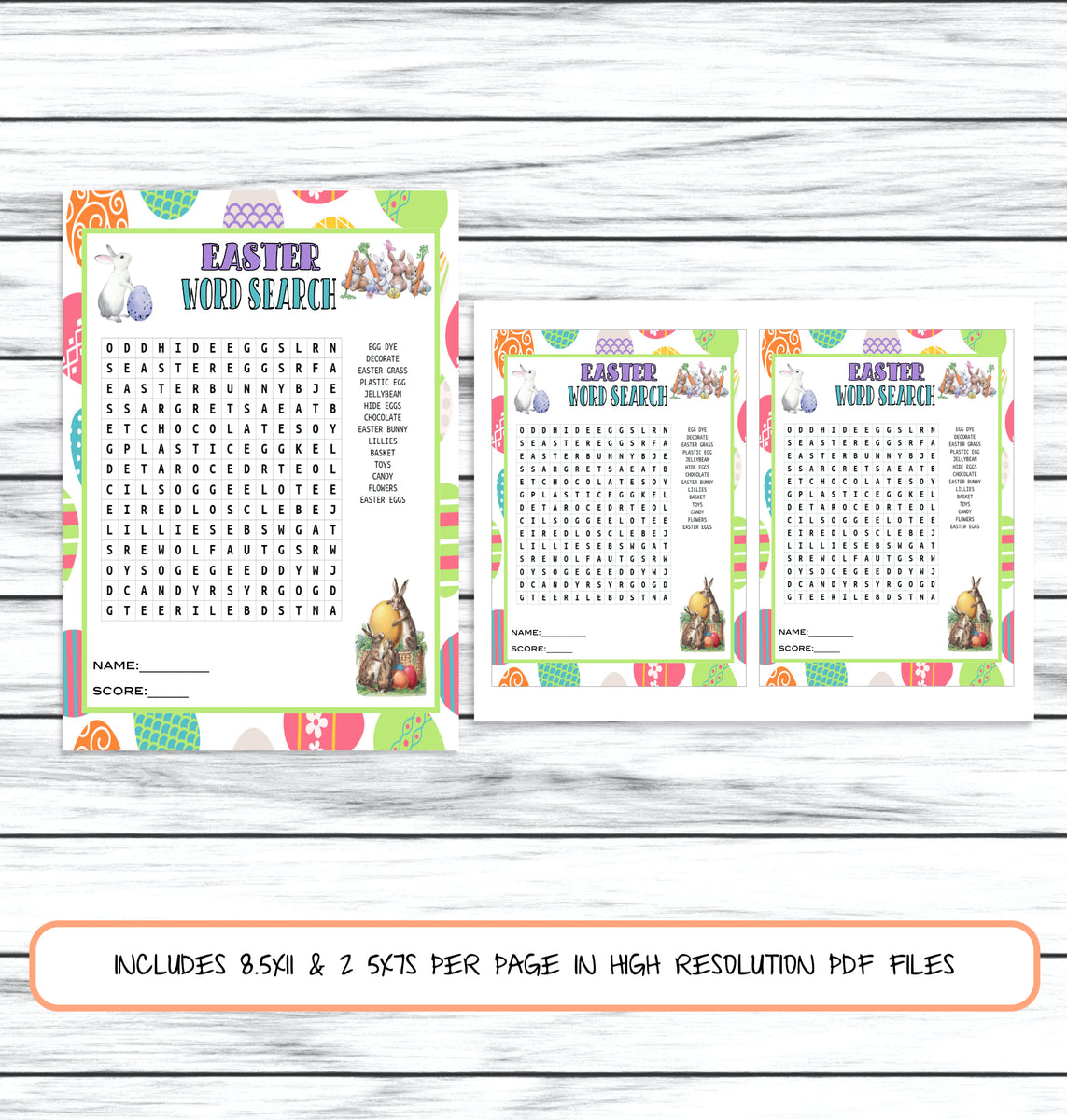 Easter Word Search, Fun Printable Or Virtual Easter Game, Word Find Ac ...