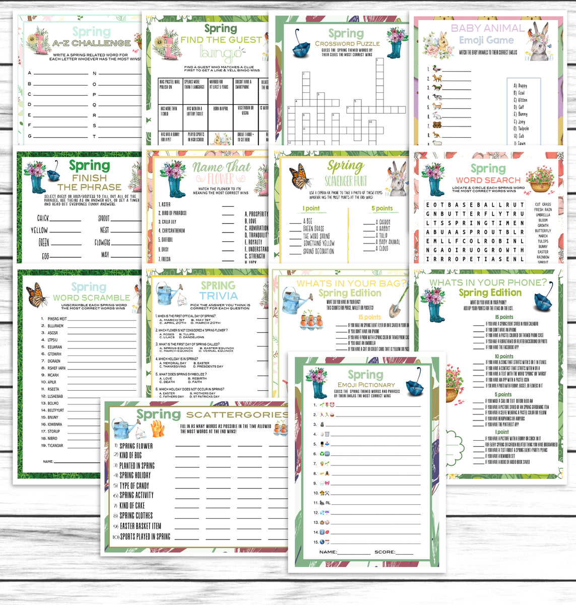 Spring Printable Party Games – Enjoymyprintables