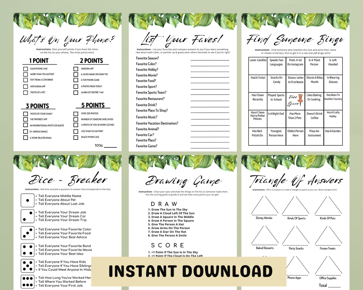 Printable Dinner Party Games | Dinner Games Bundle | Dinner Table Grou ...
