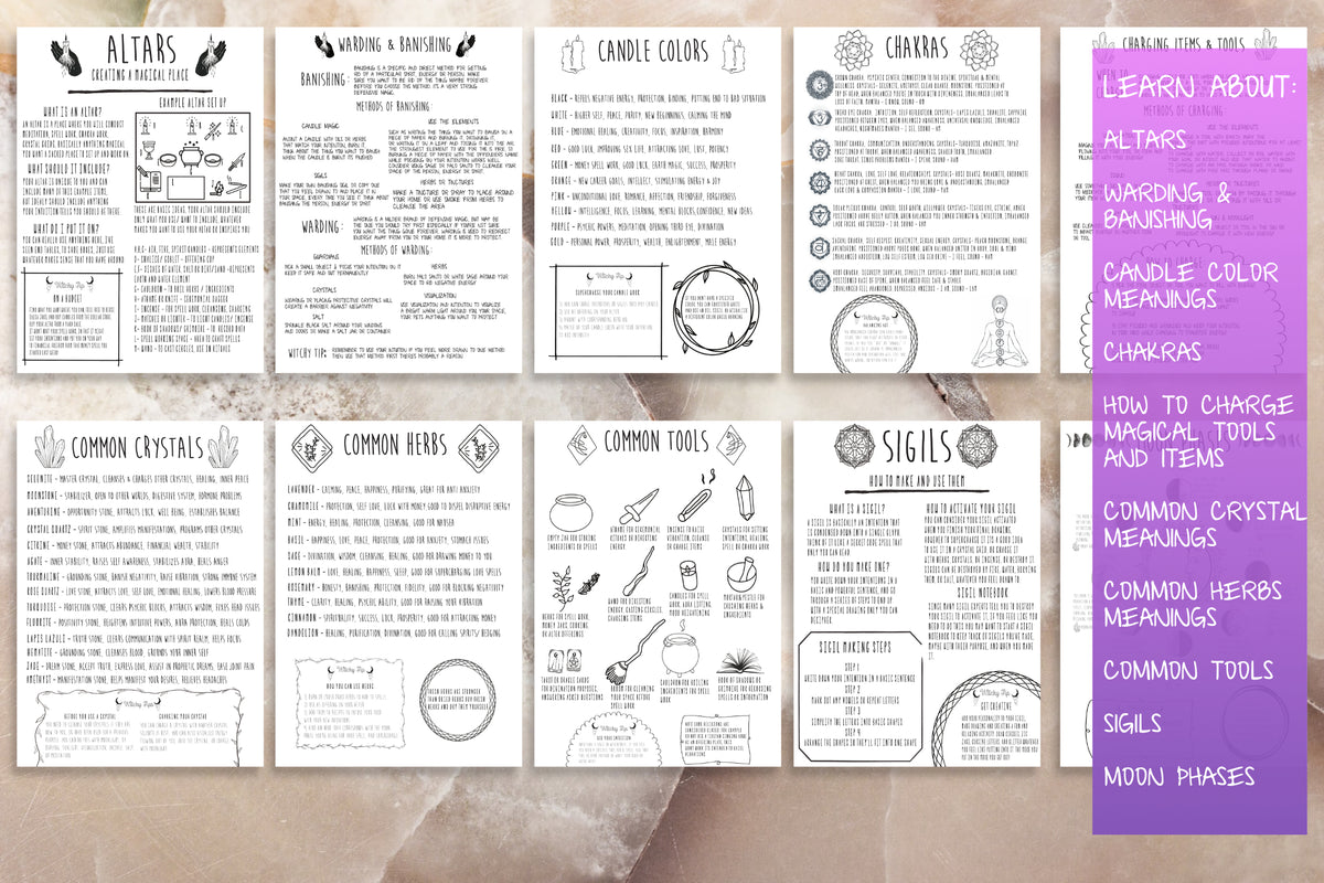 Witchcraft Book Of Shadows Pages Grimoire Printable Set A ...