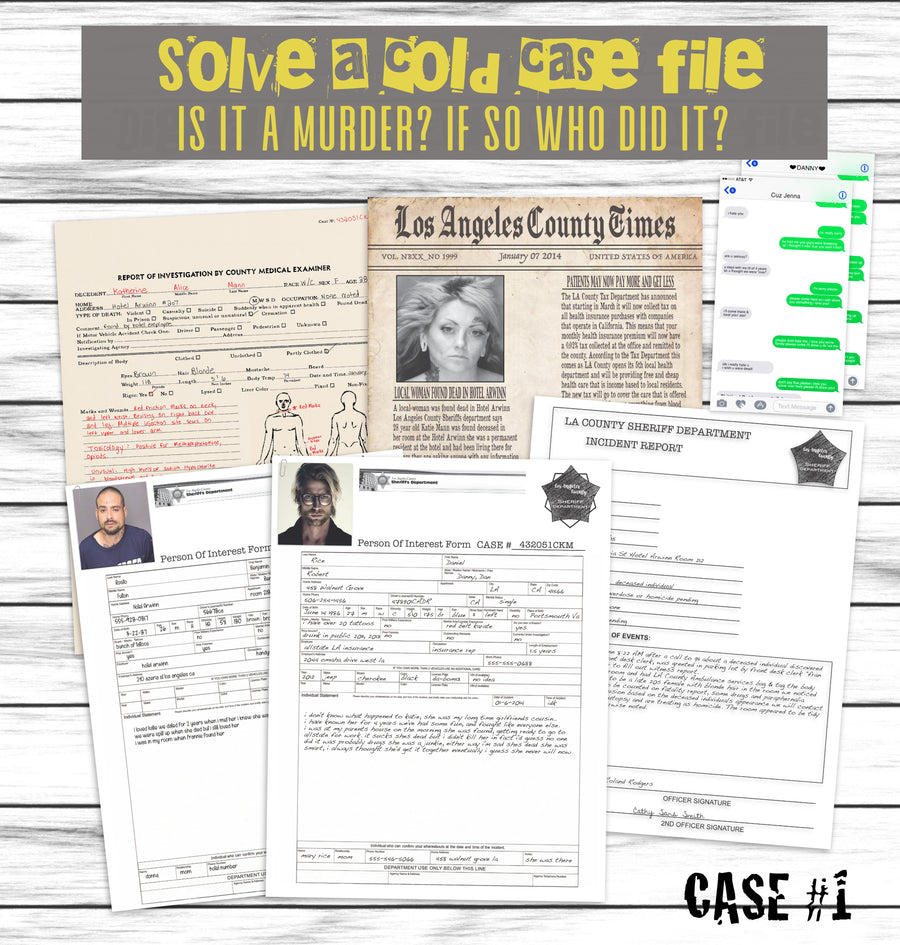 Cold Case Print And Solve Games – Enjoymyprintables