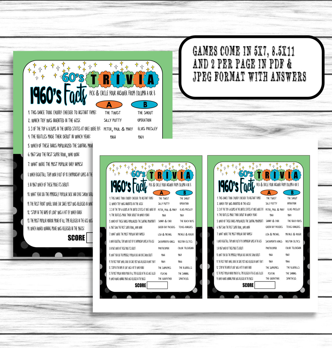 60th Anniversary Party Games, 1960s Wedding Anniversary,Virtual or Pri ...