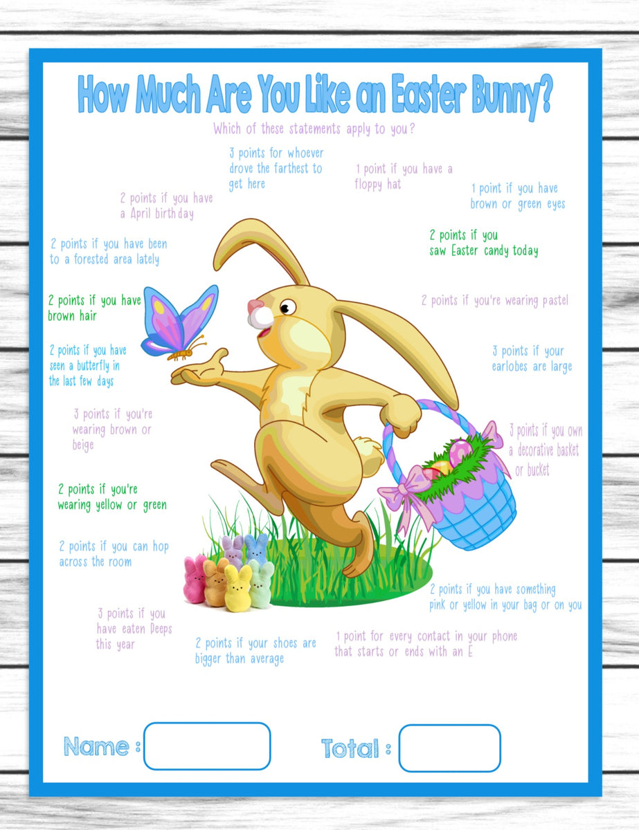 Easter Bunny Printable Or Virtual Game - Kids Easter Activity - Instan ...