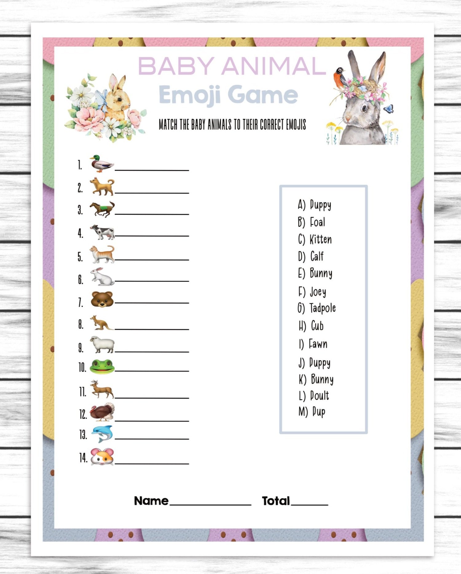Baby Animals And Their Name Game Turquoise Elephant Baby Animal Names