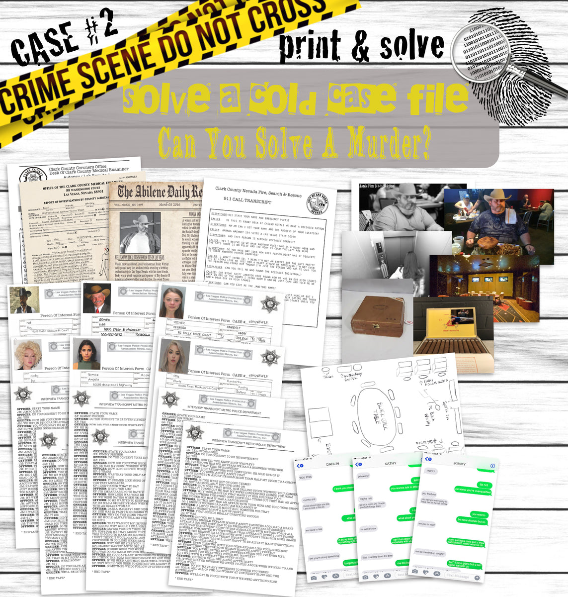 Murder Mystery Print And Solve At Home Cold Case File 2 Detective Game ...