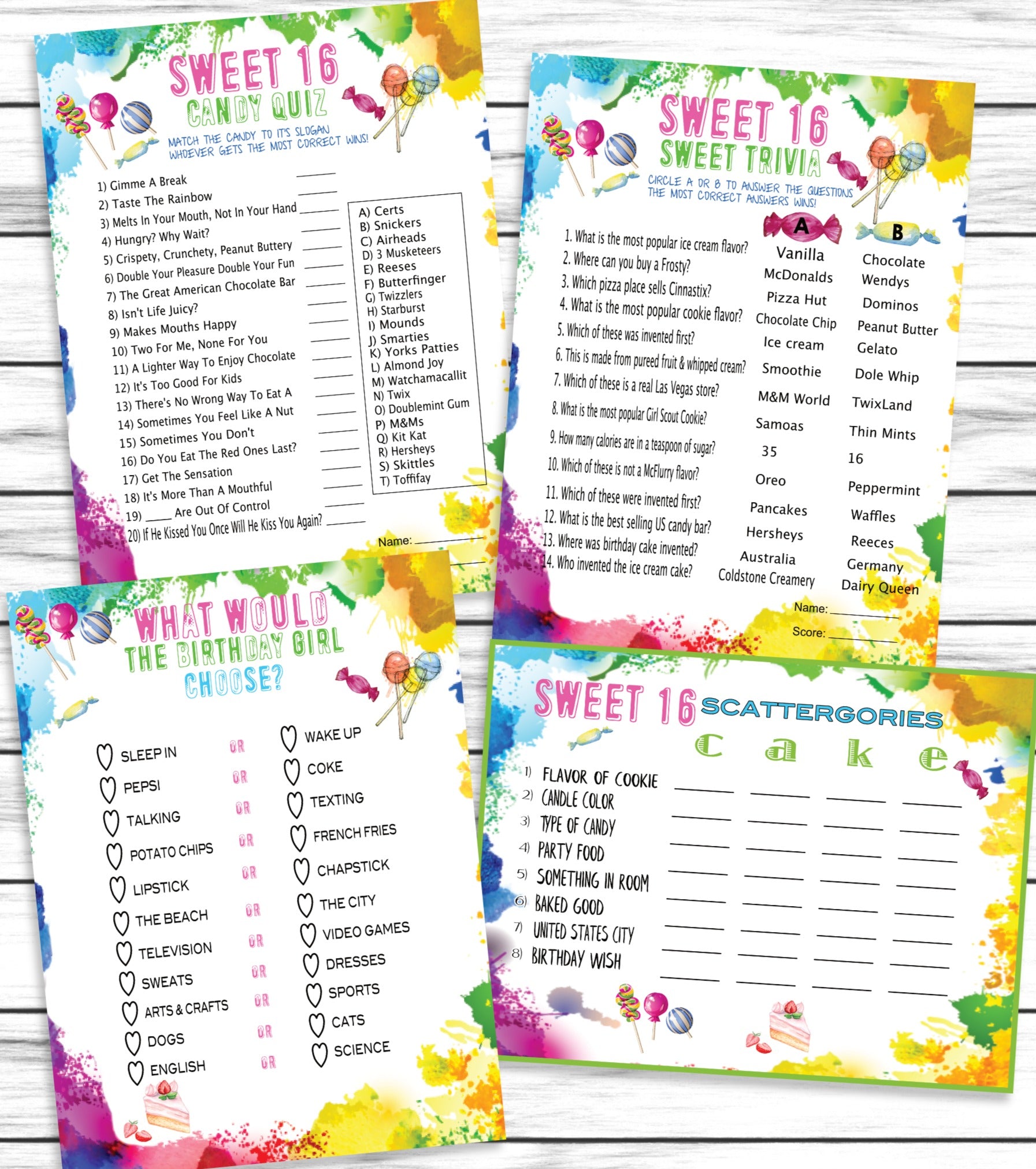 Sweet 16 Free Printables