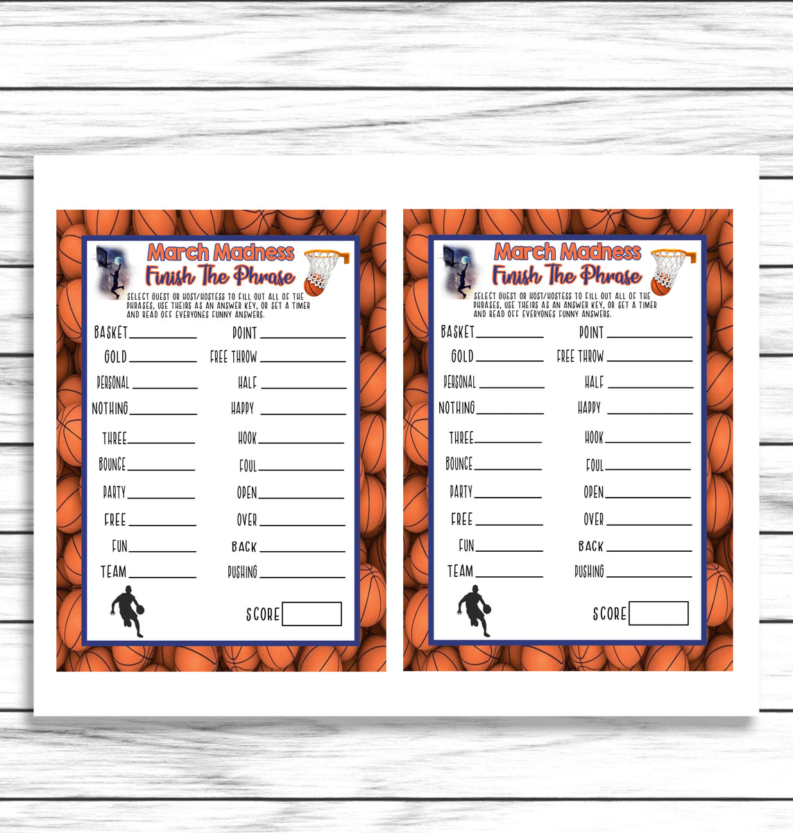 March Madness Final Four Party Word Game, College Basketball Party Gam ...