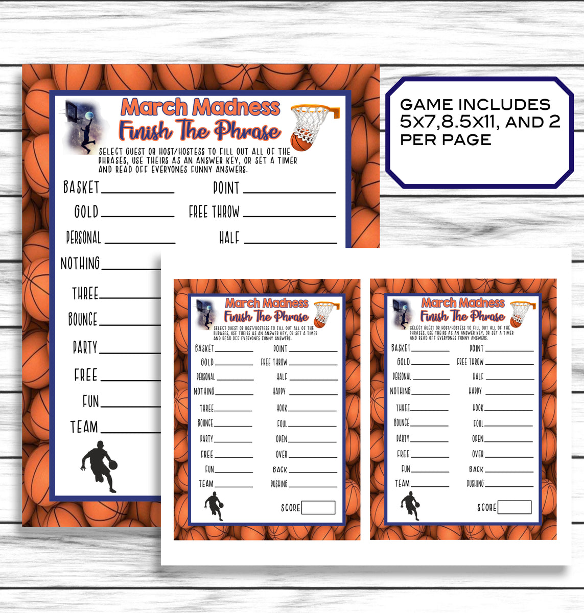 March Madness Final Four Party Word Game, College Basketball Party Gam ...