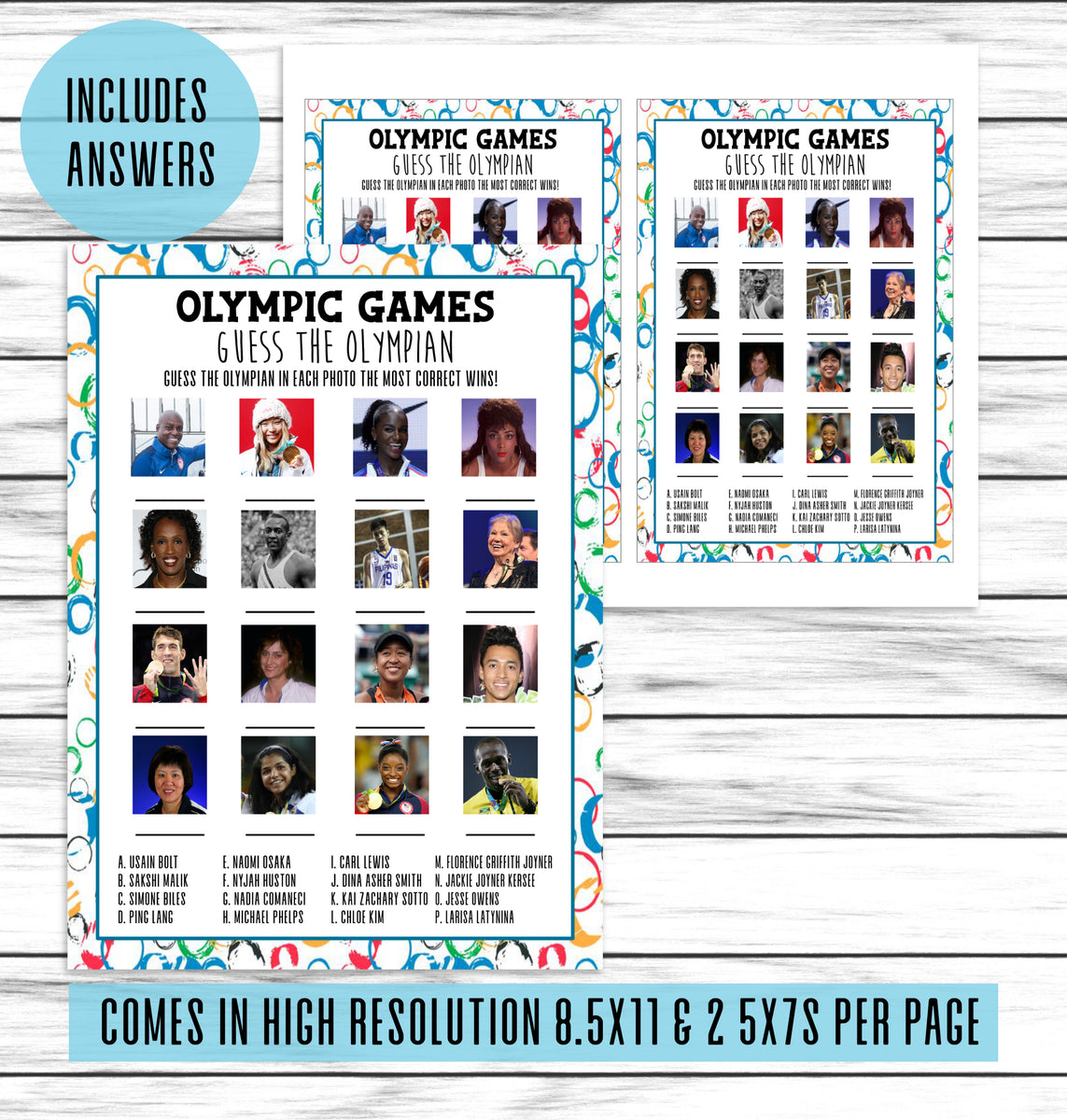 Olympics Athlete Quiz Game, Printable or Virtual Olympics Activity She ...