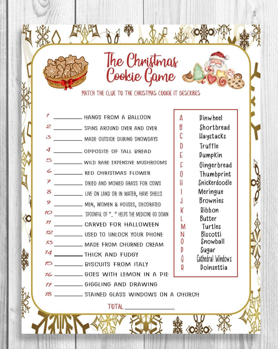Christmas Game, Cookie Jar Game, Christmas Word Game, Printable Xmas G ...