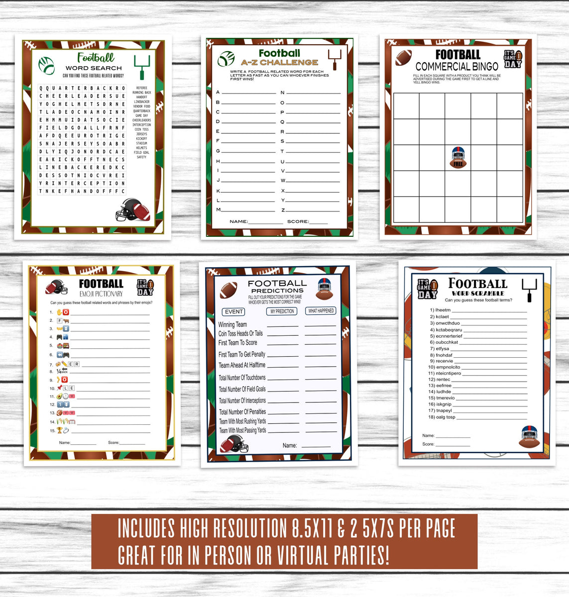 Printable Football Party Games For Kids & Adults, Favors, Decor, Ideas ...